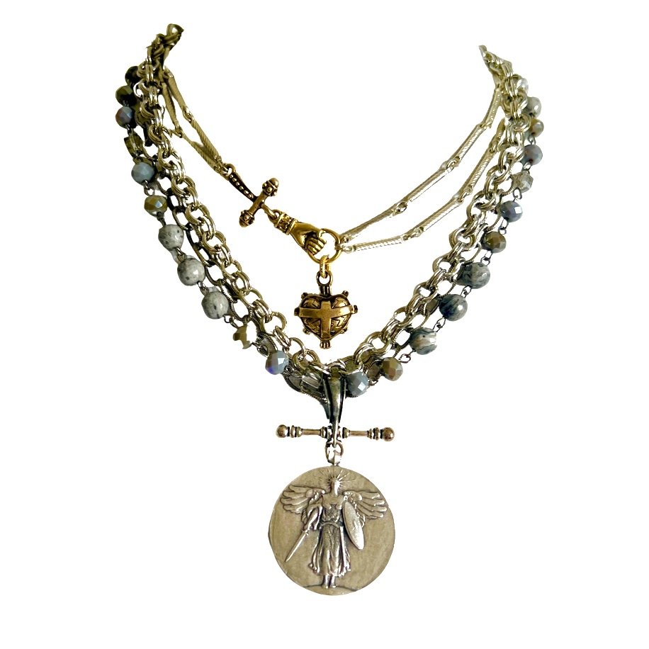 Ex Calibur Silver and Gold Heart Necklace Choker – Fickle Fox Co